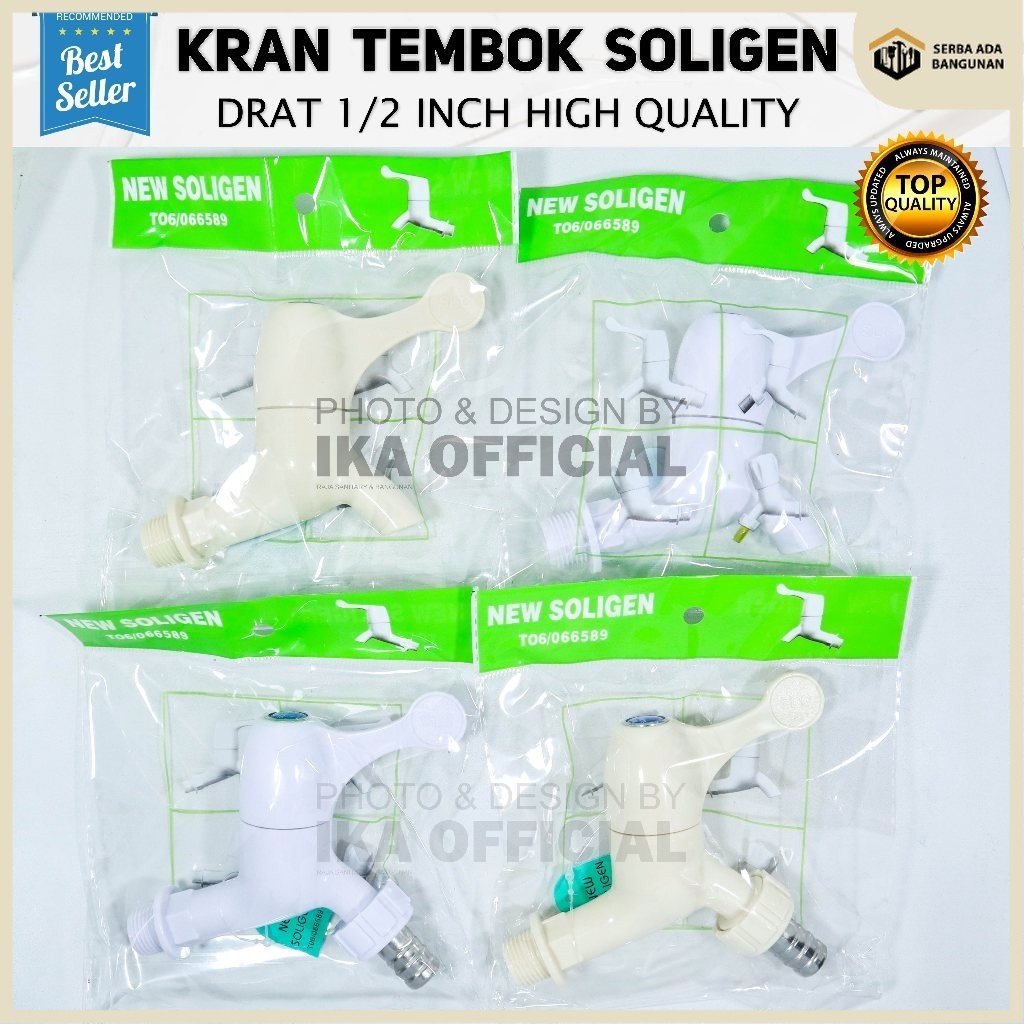 Jual SAB Kran Air PVC Soligen / Kran Tembok Plastik New Soligen 1/2” S3 ...