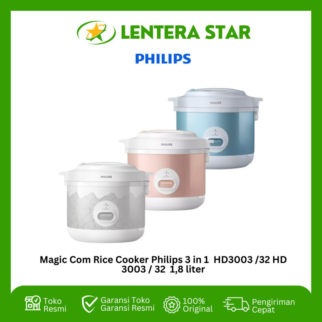 Jual Magic Com Rice Cooker Philips 3 in 1 HD3003/32 HD 3003 / 32 1,8 ...