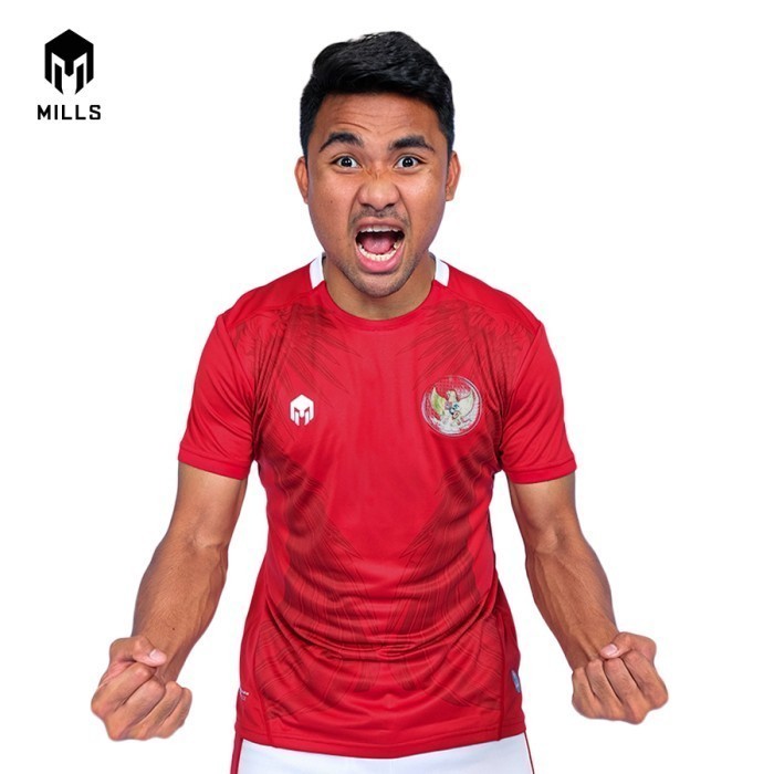Jual MILLS Timnas Indonesia Jersey Home Player Issue 1017GR Red - Merah ...