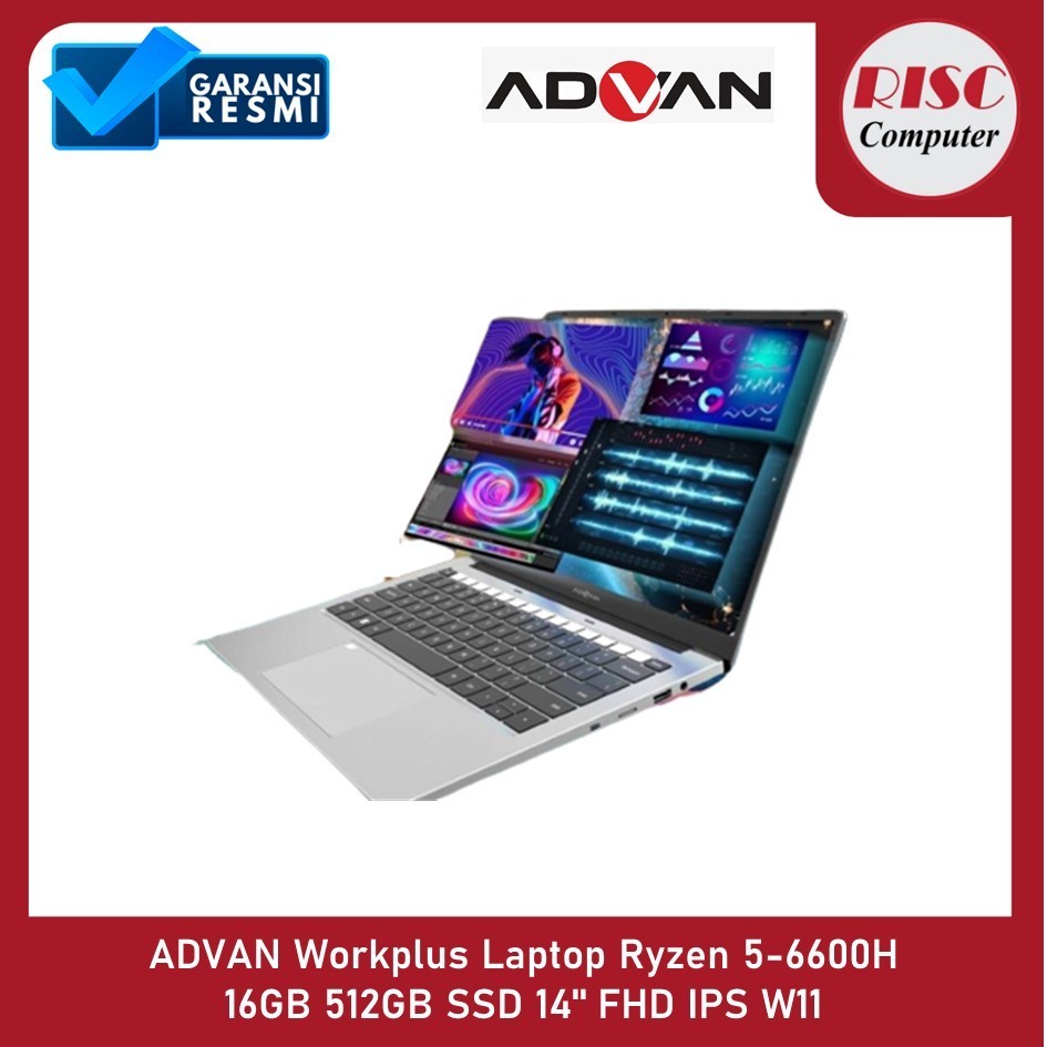 Jual ADVAN Workplus Laptop Ryzen 5-6600H 16GB 512GB SSD 14'' FHD IPS ...