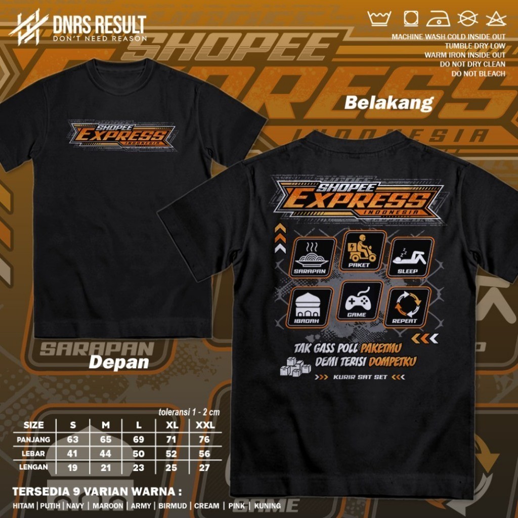 Jual DNRS Kaos Shoppee Express Kurir Sat Set - Baju Kurir Paket ...