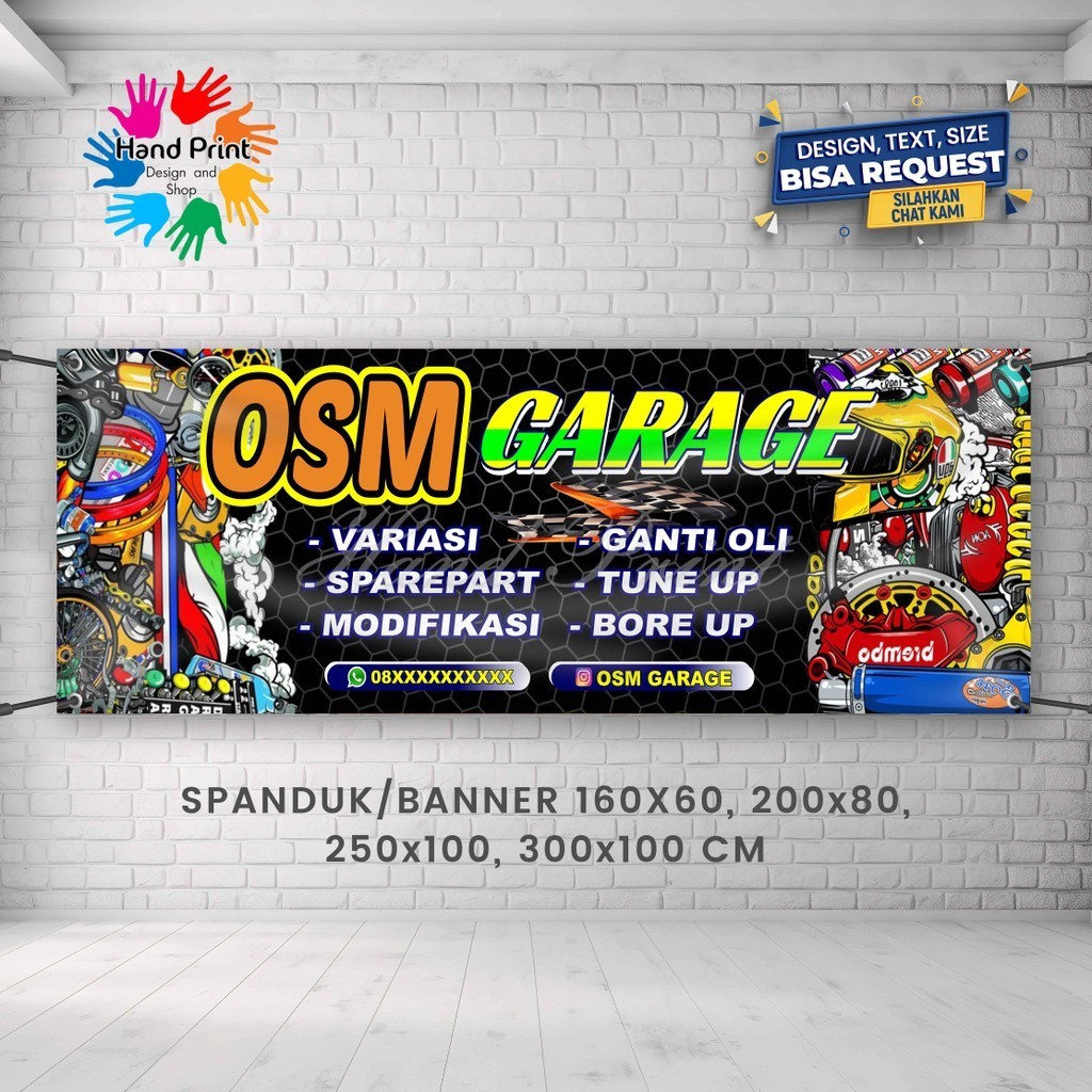 Jual Cetak Spanduk Banner Bengkel Perbaiki Motor Hitam New MMT Spanduk ...