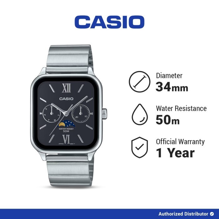 Jual Casio General MTP-M305D-1A2VDF Jam Tangan Pria Analog Moon Phase ...