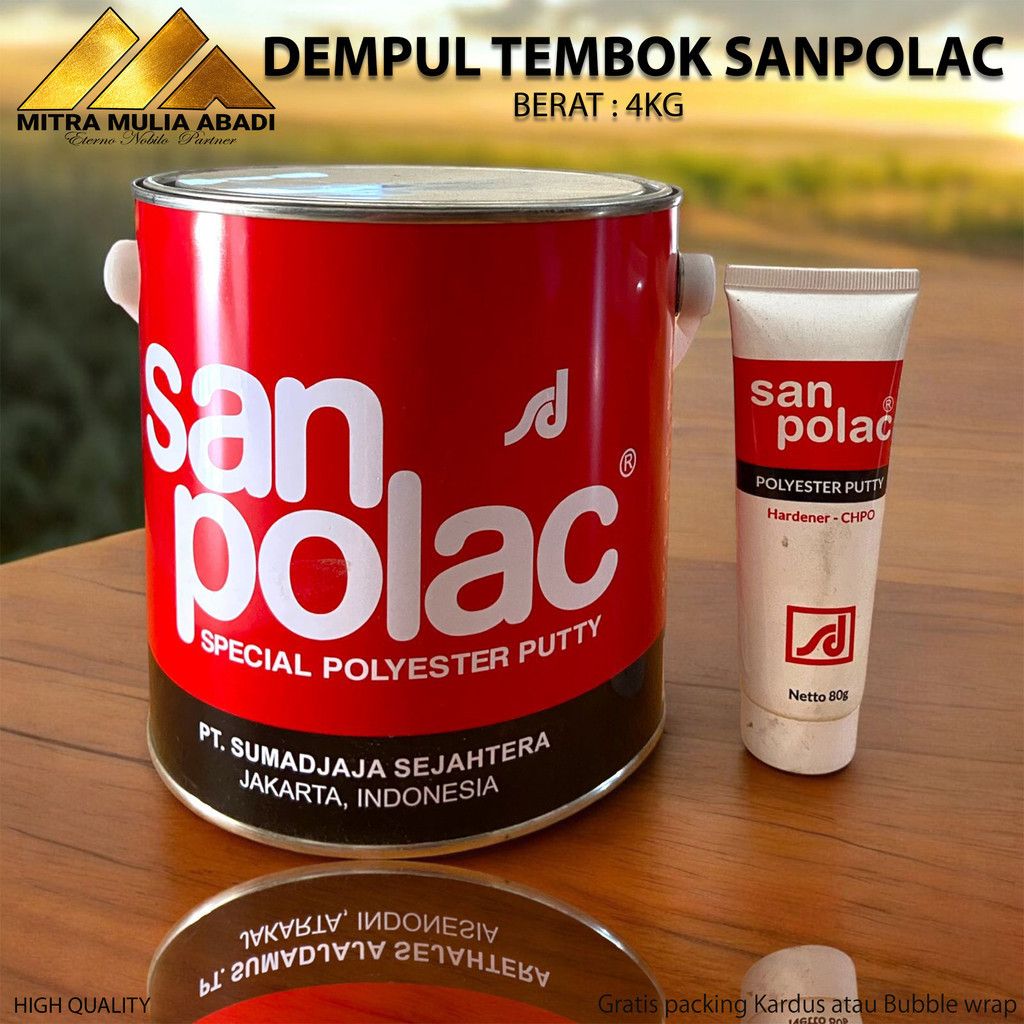 Jual Dempul Plastik Polyester SANPOLAC 4KG Dempul Body Mobil / Dempul ...