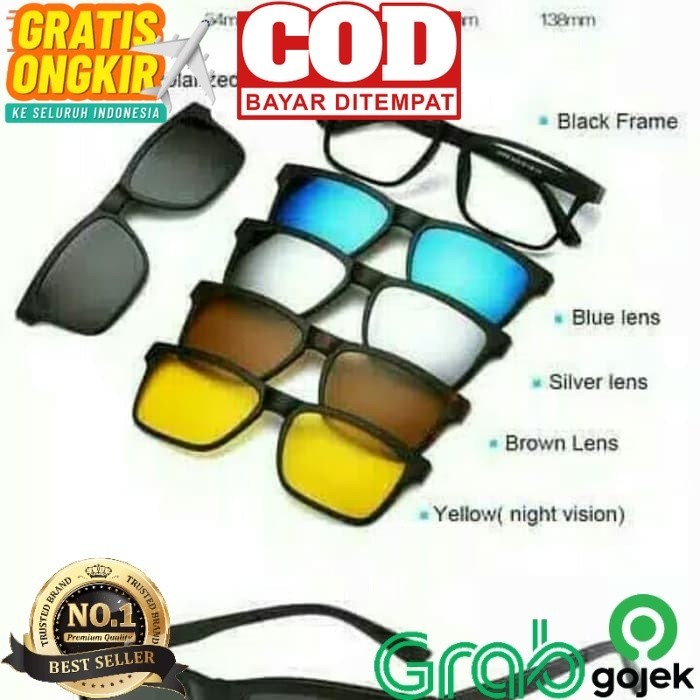 Jual KACAMATA CLIP ON MAGNET 6 IN 1 / KACAMATA 6IN1 LOBEKA MAGNETIX ...