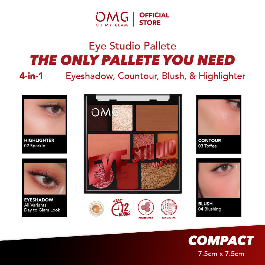 Jual OMG OH MY GLAM Eye Studio Palette - 9 Shades Eyeshadow Palette High Pigment And Smooth ...