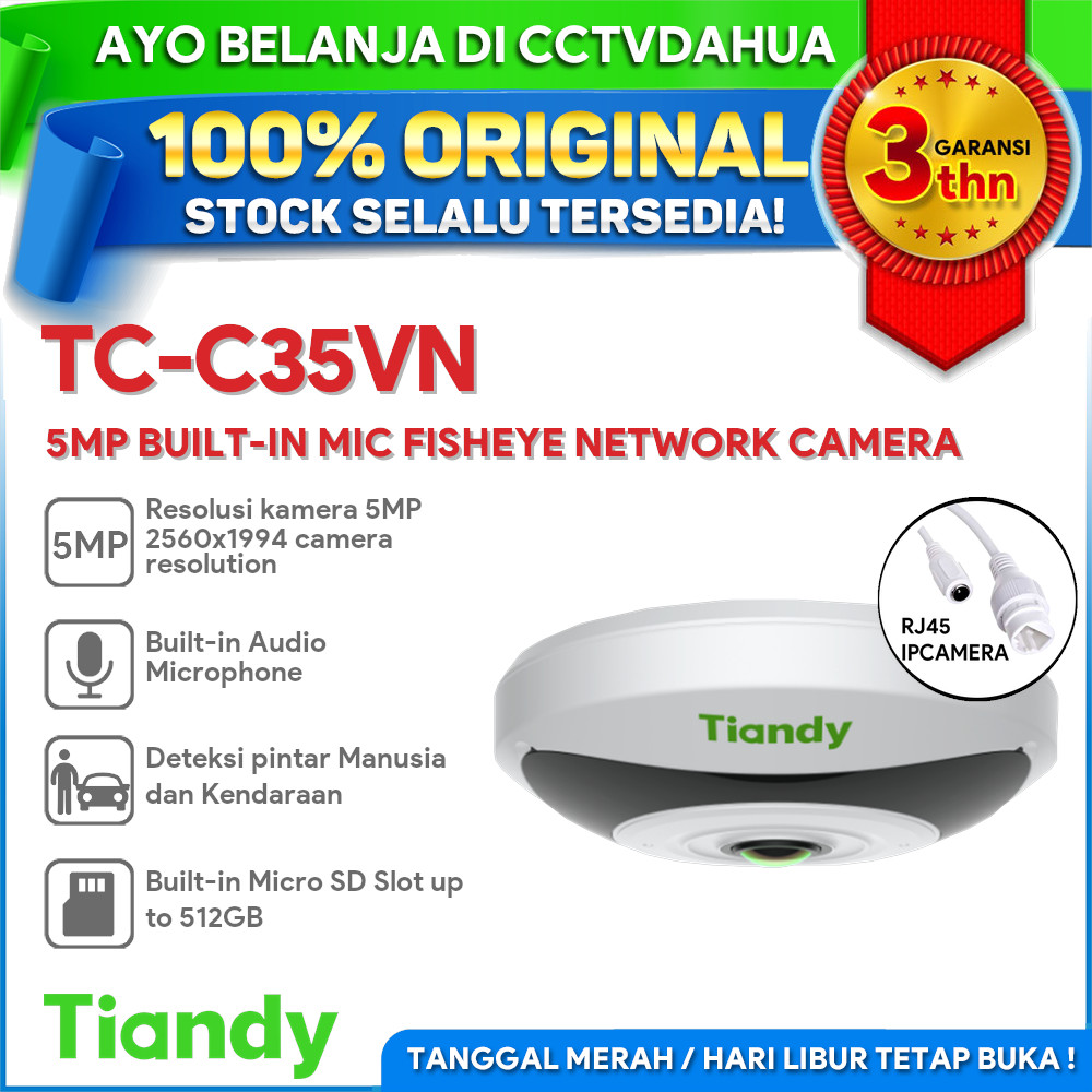 Jual TIANDY TC-C35VN 5MP BUILT-IN MIC FISHEYE NETWORK CAMERA | Shopee ...