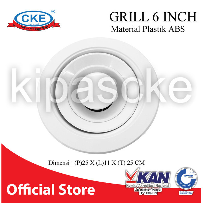 Jual Grill Round diffuser 6 inch Putih Grill Plafon AC Ducting | Shopee ...