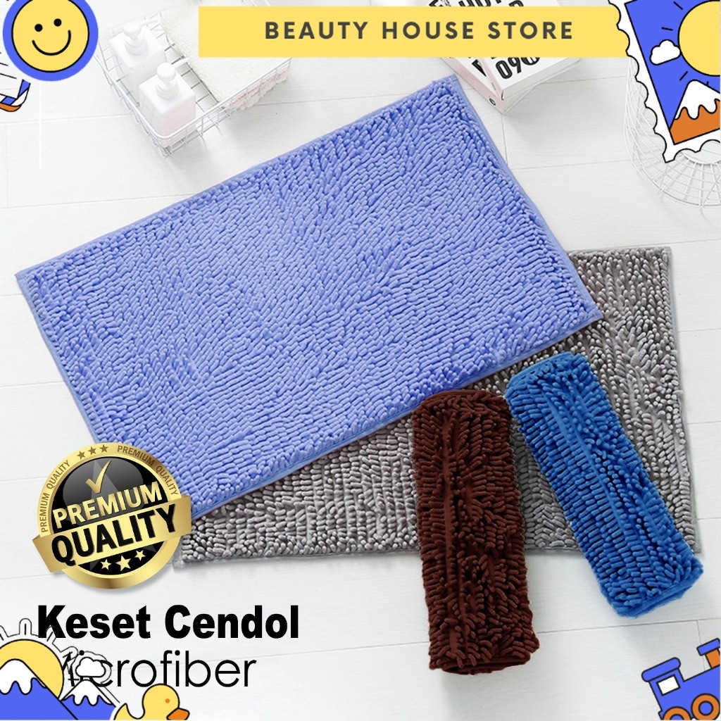 Jual (BHS) Keset Kaki Cendol 40X60CM Doff Microfiber Kain Anti Slip ...