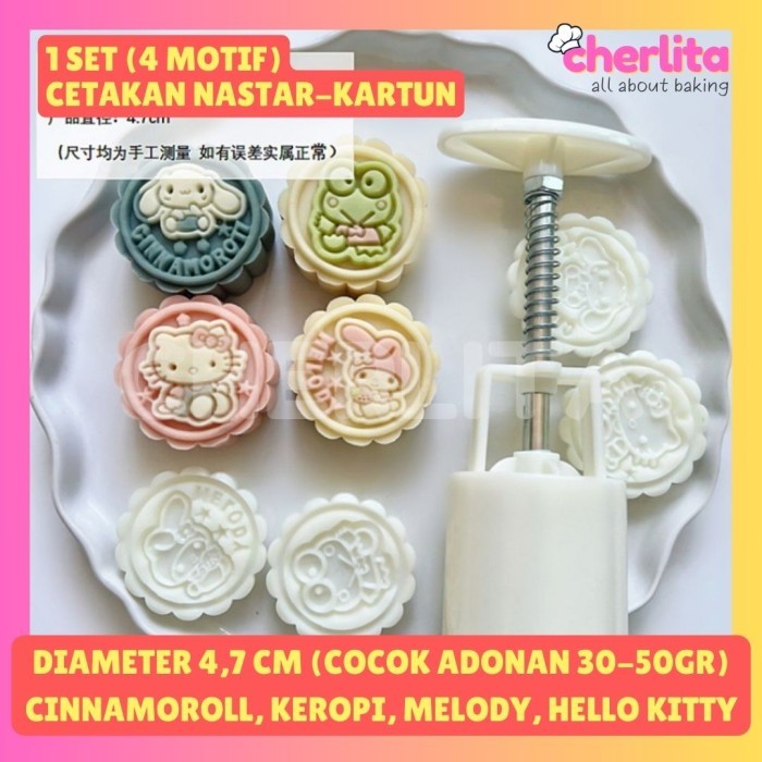 Jual Cetakan Nastar Kue Bulan Mooncake Kartun Hello Kitty Cinnamoroll Keropi Melody | Shopee ...