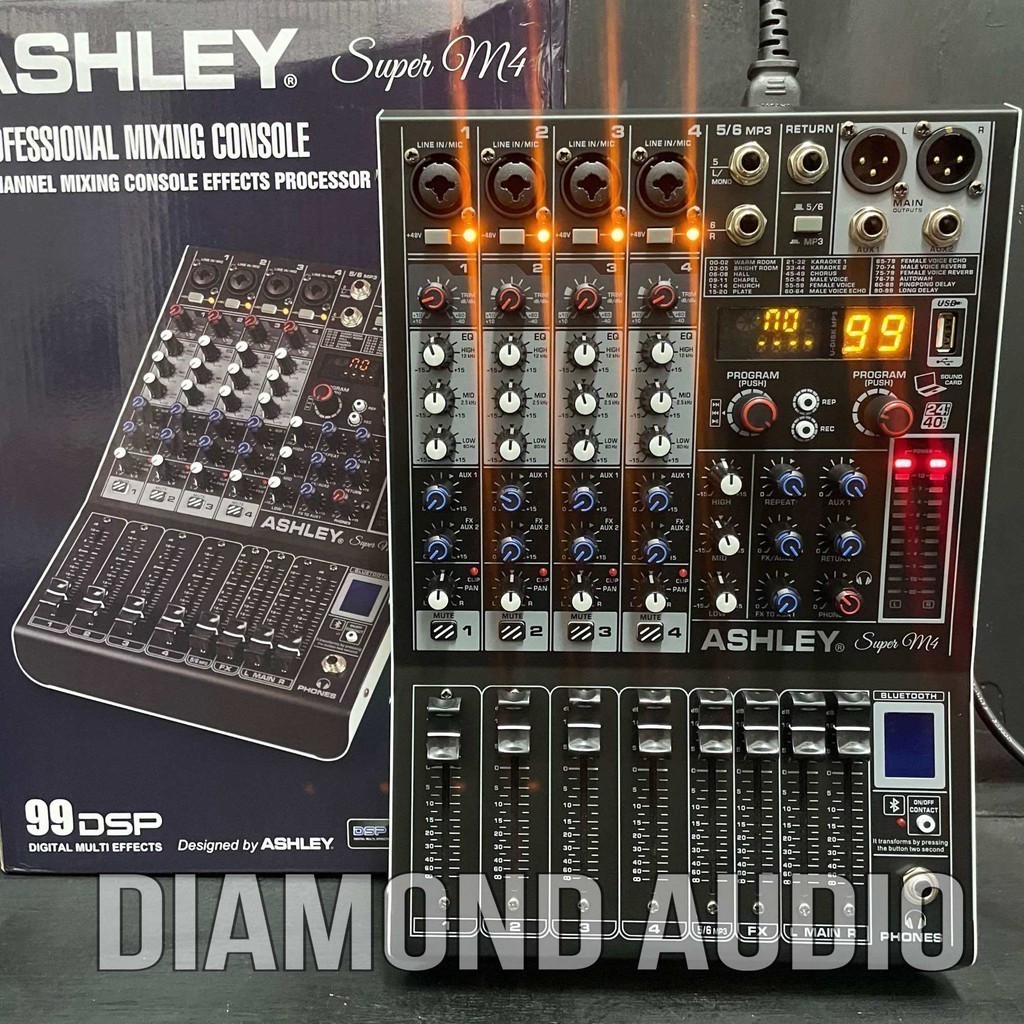 Jual Mixer Audio Ashley Super M4 Original 4 Channel Mixing Digital Effect Reverb 99Dsp ( Bayar ...
