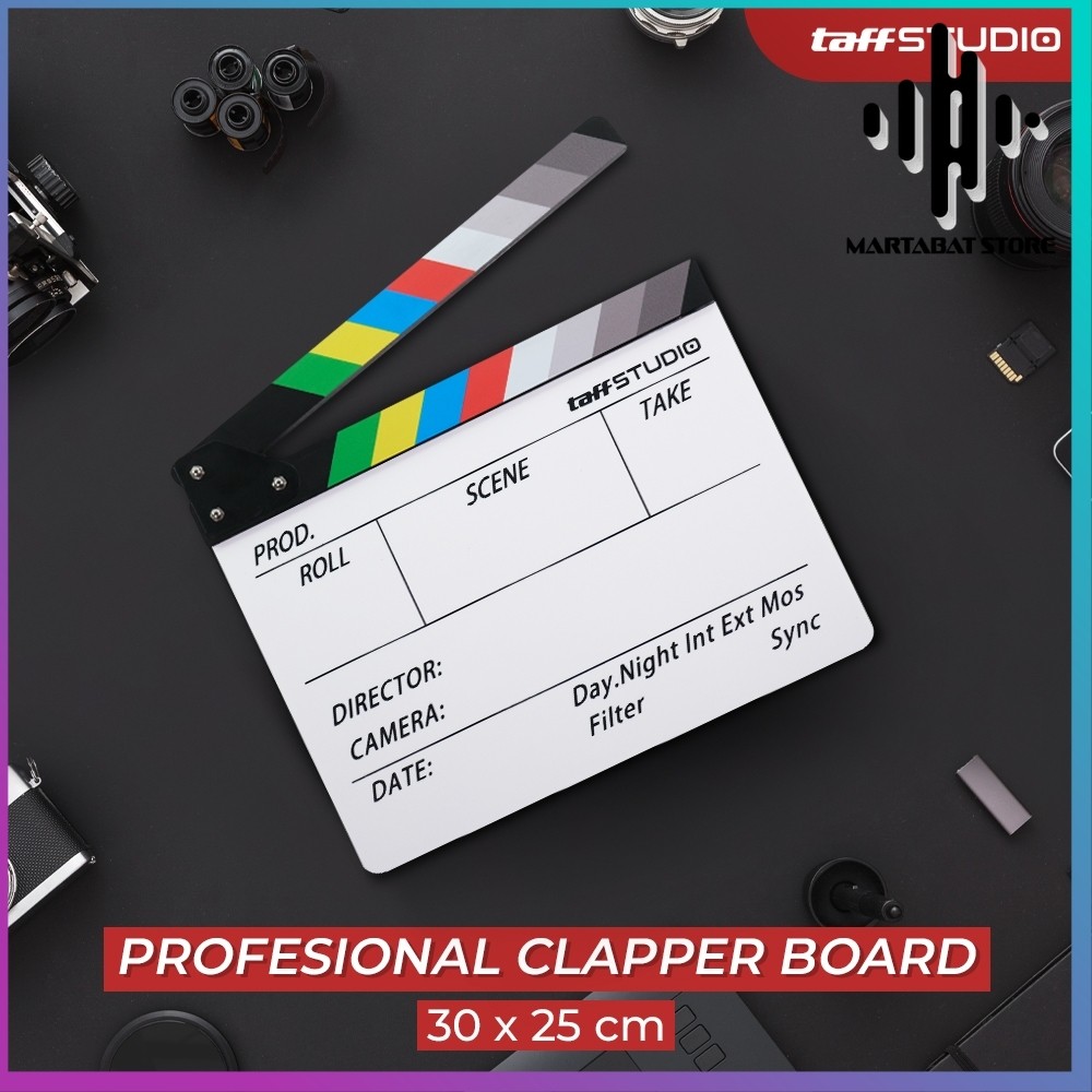 Jual TaffSTUDIO Profesional Clapper Board Colorful Acrylic Papan Film ...