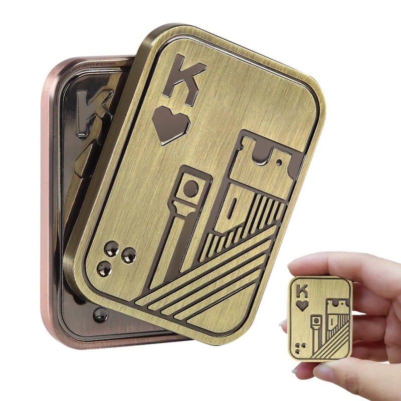 Jual Magnetic Metal Fidget Toys - Metal Poker Push Card Fidget Slider ...