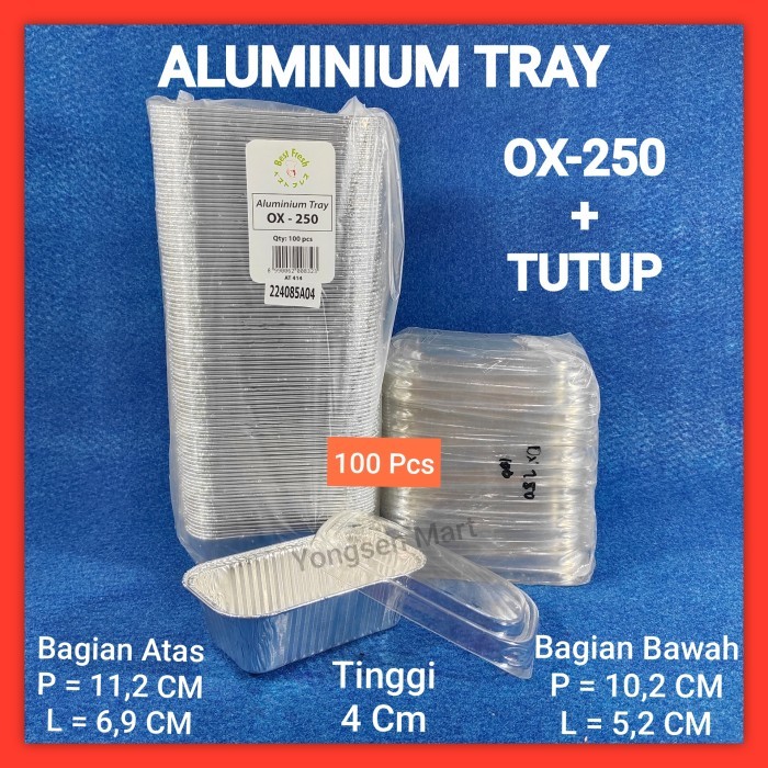 Jual ( CUP + TUTUP ) Aluminium Tray OX-250 , wadah Cup Aluminium foil tray isi 100pcs | Shopee ...