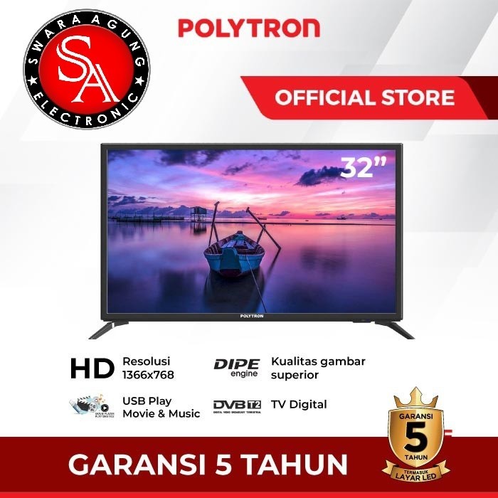 Jual Led Digital TV 32 Inch Polytron Type: 32V1853 (Khusus Daerah Medan) | Shopee Indonesia