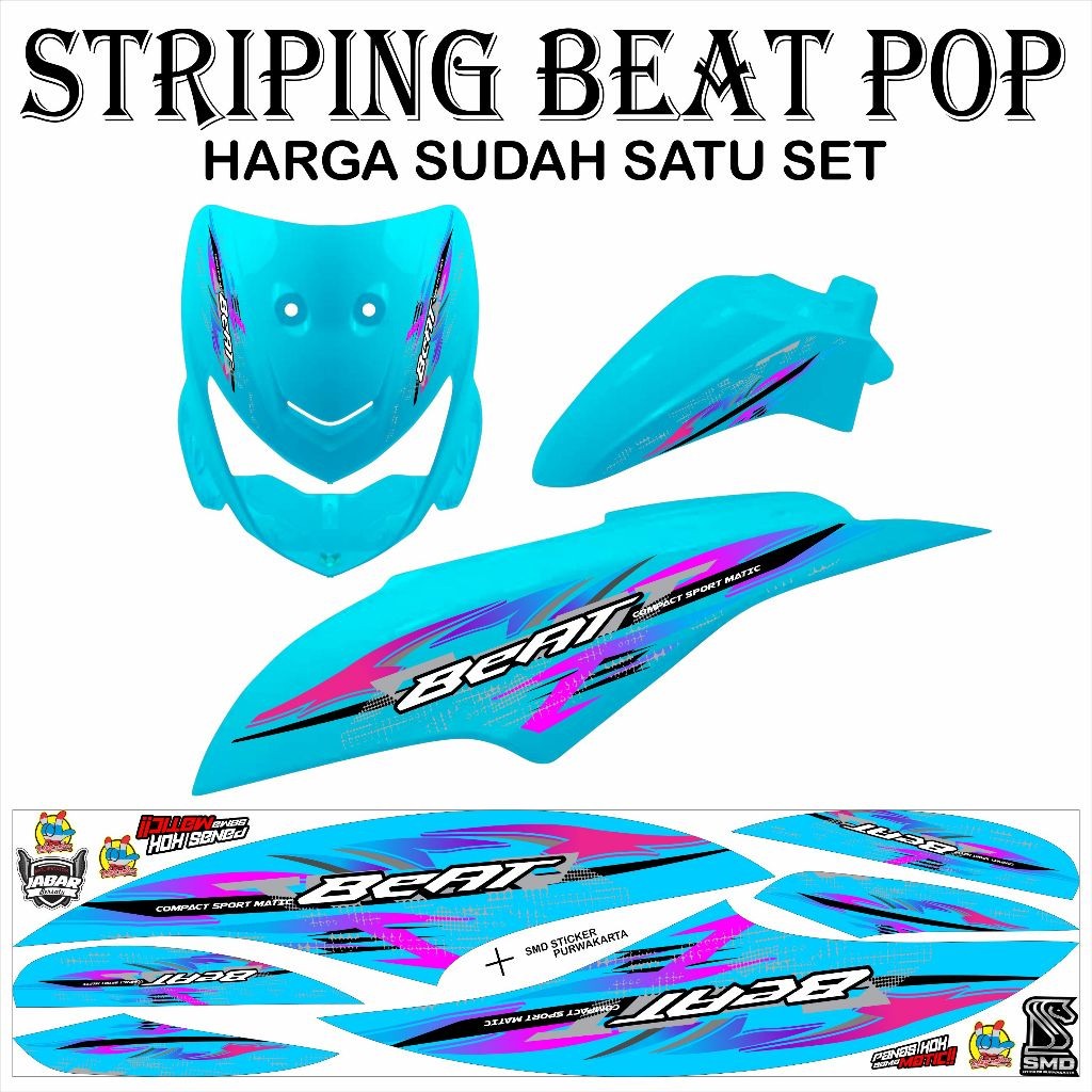 Jual STRIPING VARIASI STICKER MOTOR HONDA BEAT POP MOTIF SIMPLE KEREN ...