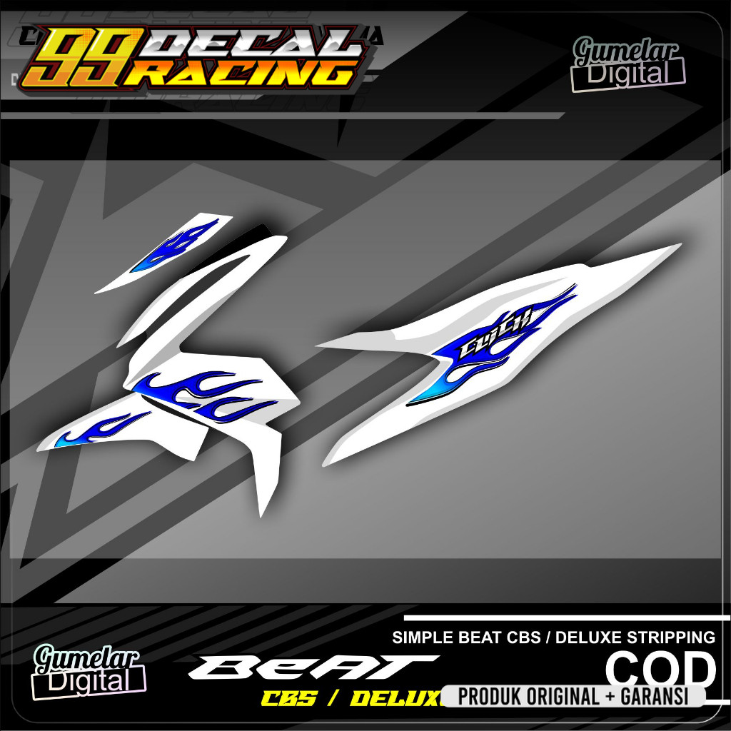 Jual STRIPPING SIMPEL HONDA BEAT DELUXE BEAT STREET API HOTWHEELS BIRU ...