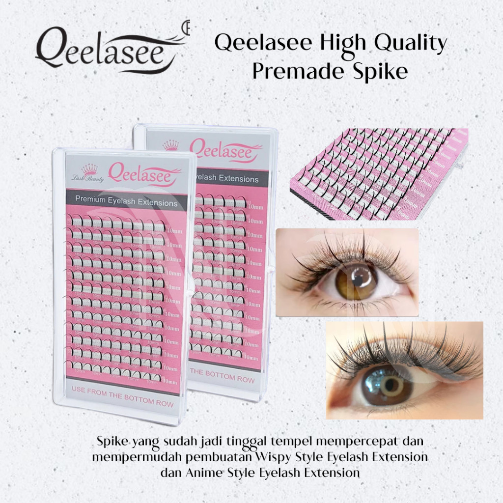 Jual Qeelasee Premium Premade SPIKE Eyelash Extension for ANIME LASH ...