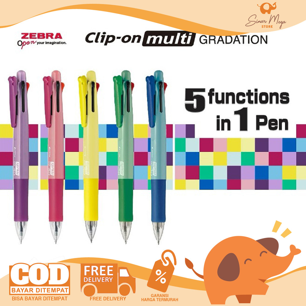 Jual Zebra Clip On Multi Gradation 4+1 Pen/ Pulpen 0.7mm dan Pensil ...