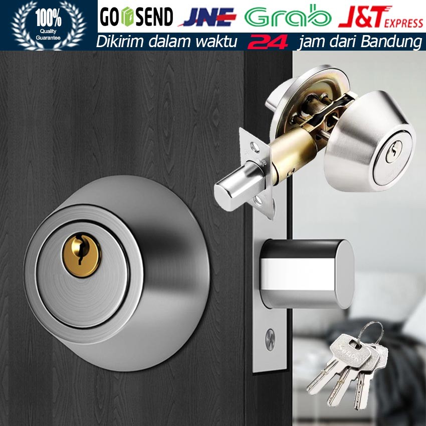 Jual Deadlock Dead Bolt Stainless / Kunci Tambahan Pintu Kayu Besi Grendel / Kunci Tambahan ...