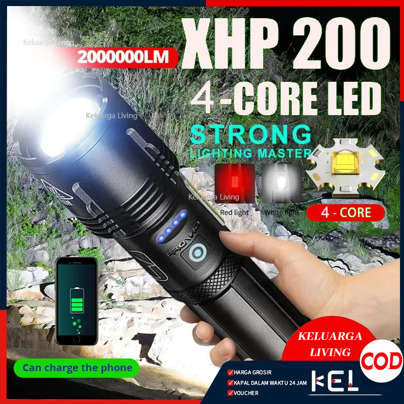 Jual Lampu Senter LED Super Zoom In Out Super Terang Jarak Jauh Cas USB ...