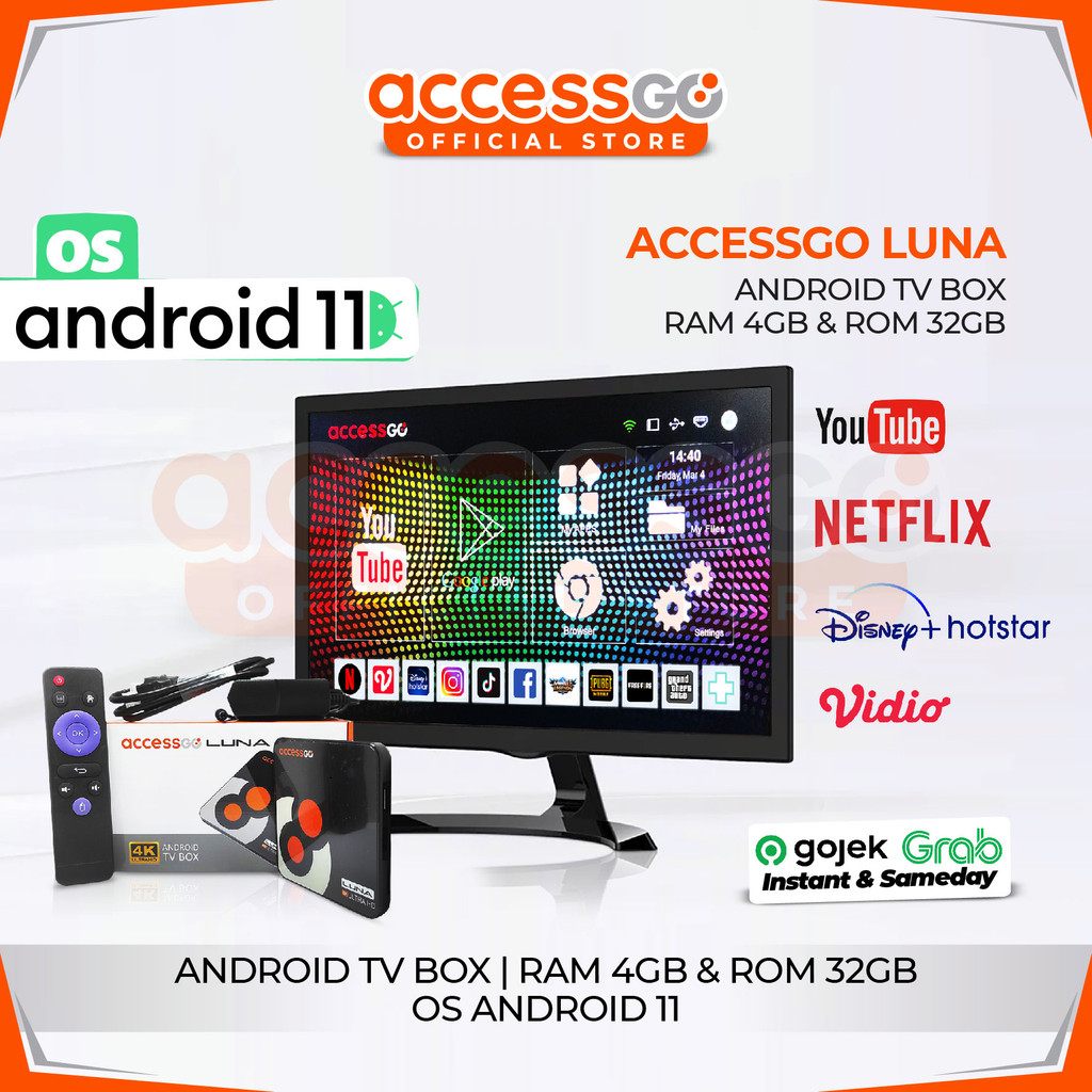 Jual Tv box Android UHD 4K AccessGo Luna RAM 4GB ROM 32GB ATV | Shopee ...