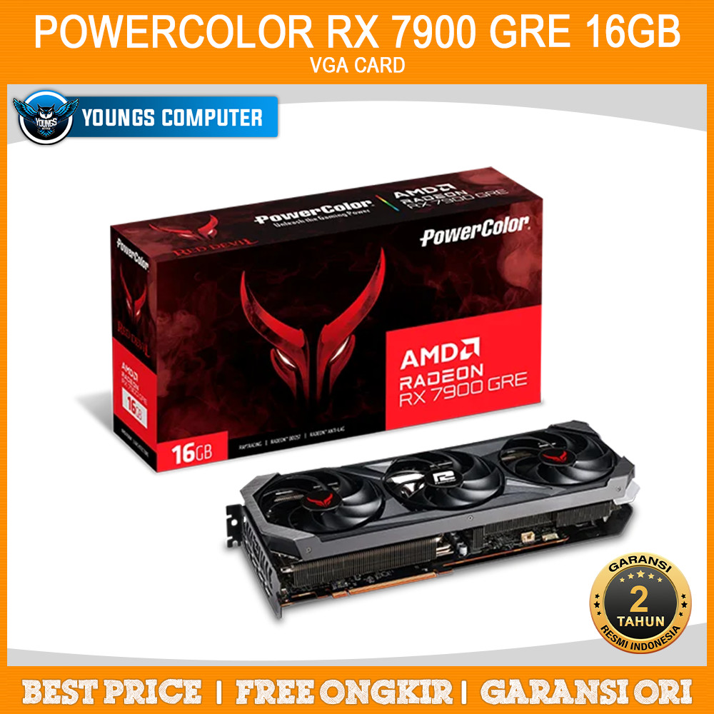Jual VGA Powercolor RX 7900 GRE 16GB D6 OC Red Devil | VGA Radeon ...