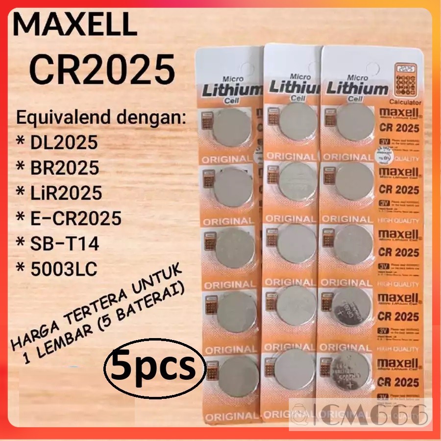 Jual BATERAI CR2025 Lithium Battery 3 Volt / Batrai CR2025 5pcs ...