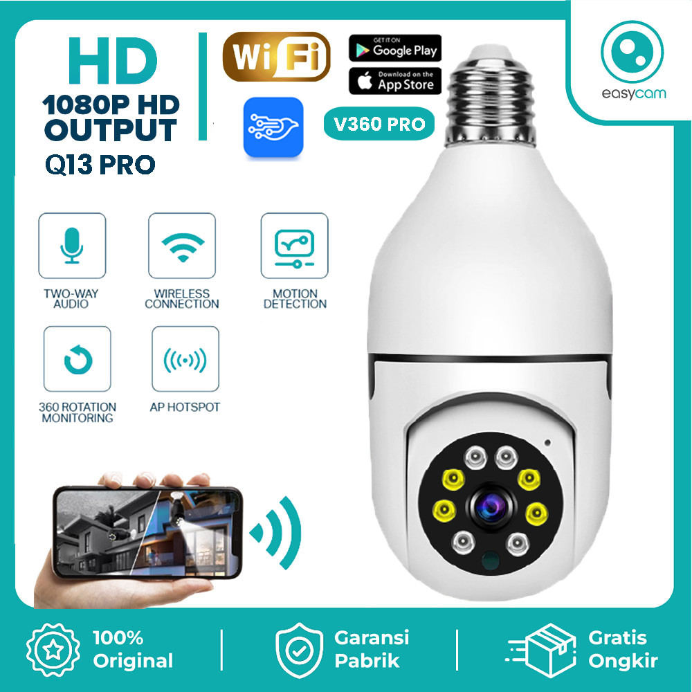 Jual [ V360Pro ]CCTV Wifi Q13 PRO HD PTZ IP Kamera Cctv Wide Angle V360 ...