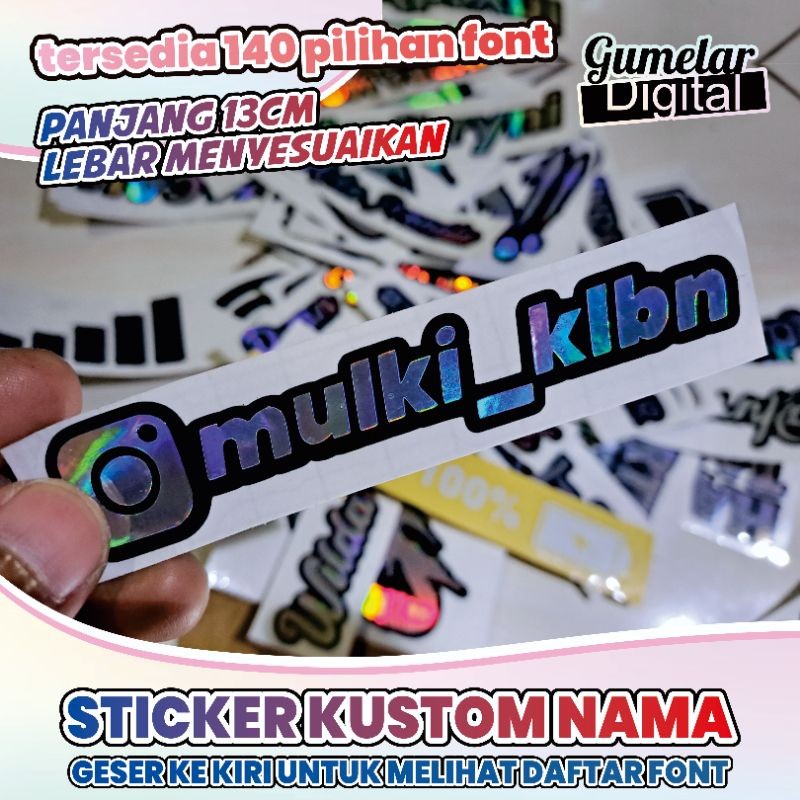 Jual STIKER CUSTOM HOLOGRAM NAMA ig | Shopee Indonesia