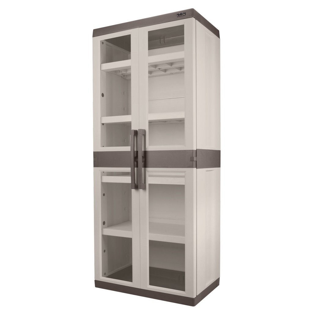 Jual Arisa CA602 Lemari Multifungsi Plastik Elegan Dua Pintu lEMARI BUKU / KANTOR DENGAN 4 KACA ...