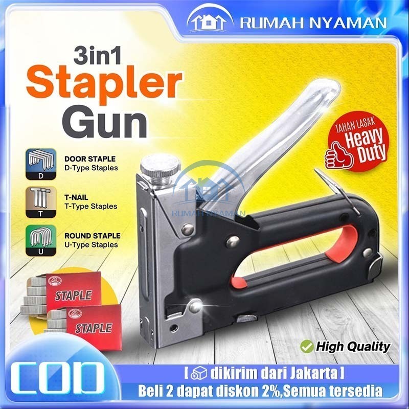 Jual Stapler Tembak Kayu / Gun Tacker 3 in 1 Gratis 800 paku 3 In 1 ...