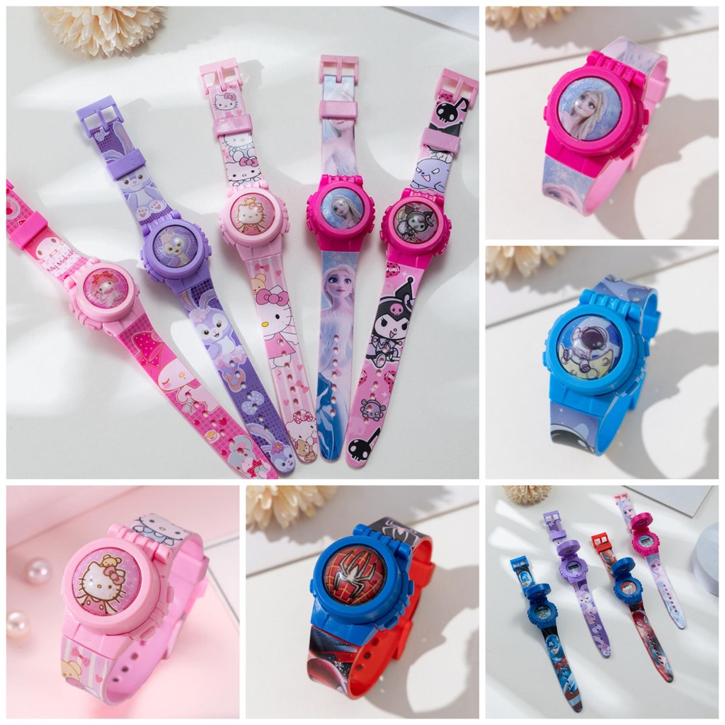 Jual Jam Tangan Anak Mainan Kartun Berputar Dial Digital Kuromi Doodle ...