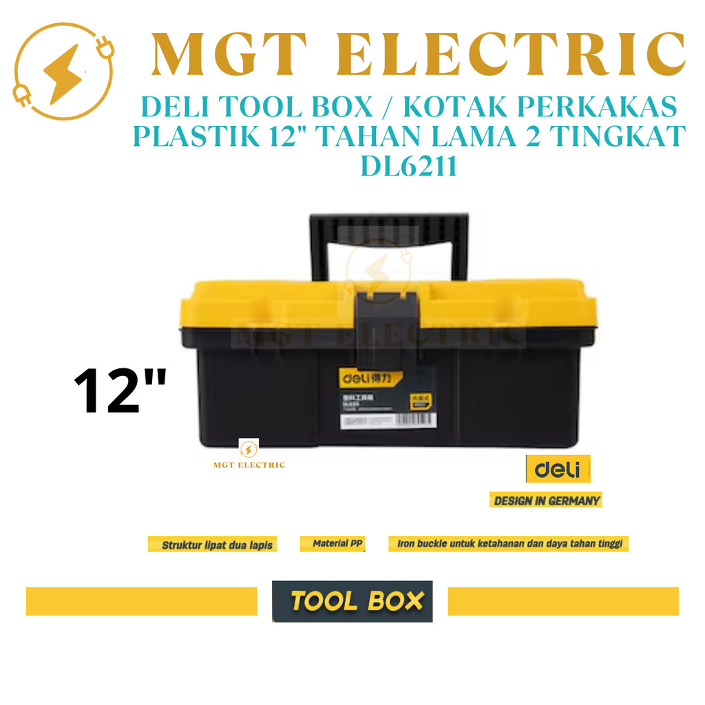 Jual Toolbox Deli 12in 2 stack / Kotak Perkakas Tool Box12" 2 Tingkat ...