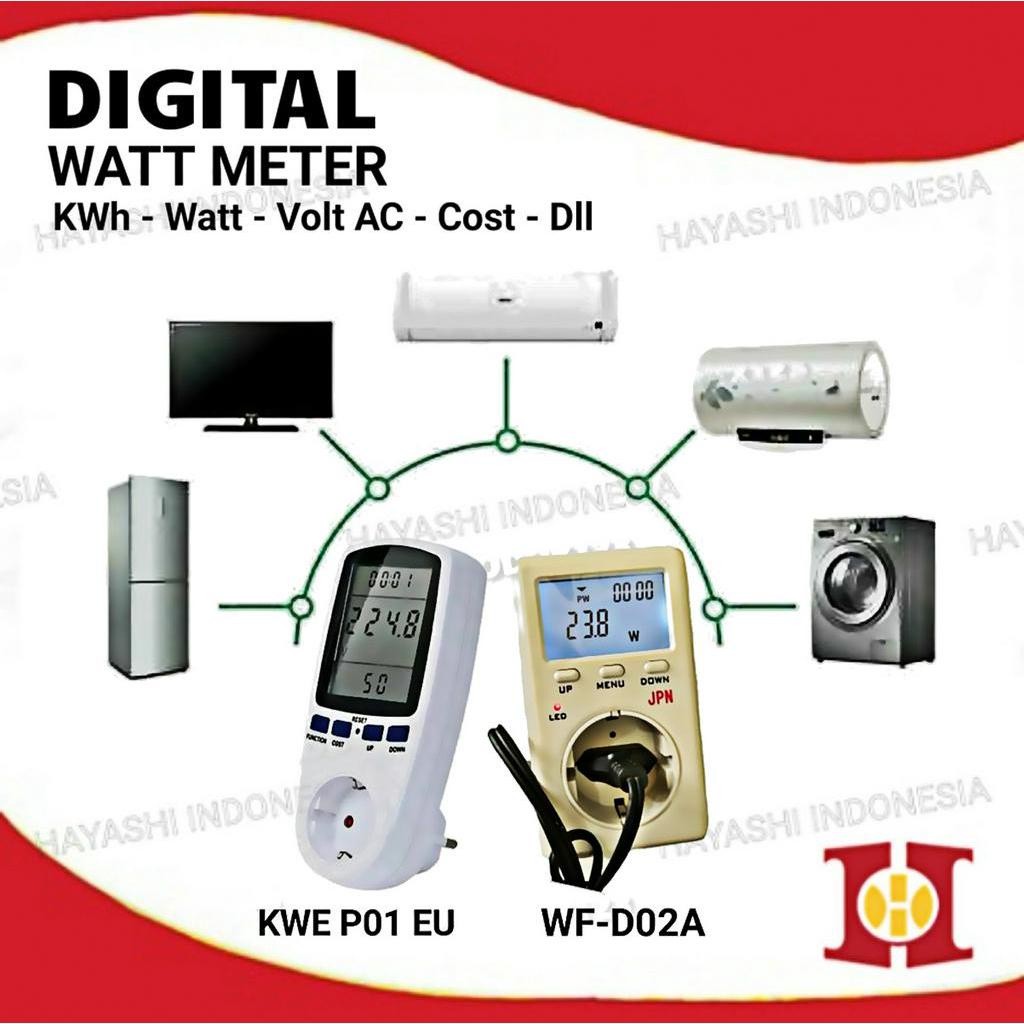 Jual Pengukur Listrik KWh Digital Power Meter Volt Amper Watt Meter ...