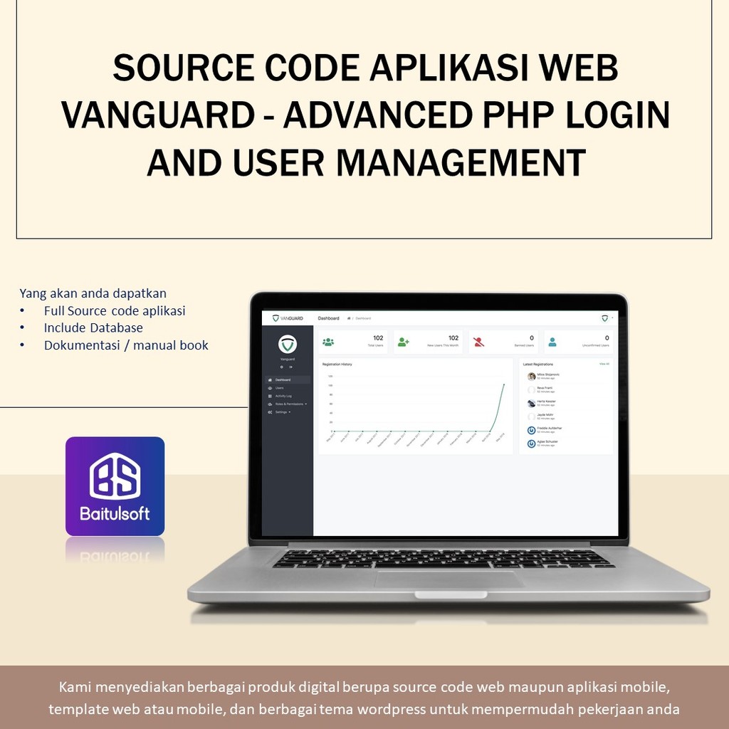 Jual SOURCE CODE APLIKASI WEB ADVANCED PHP LOGIN AND USER MANAGEMENT VANGUARD D114 | Shopee ...