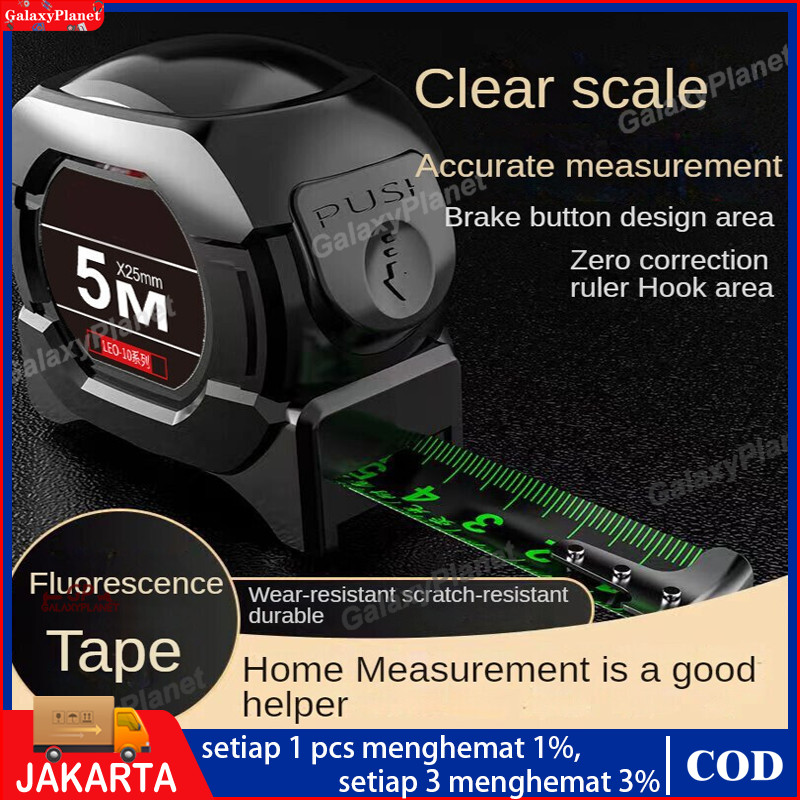 Jual Alat Ukur Tebal Neon Tahan Air, Pita Pengukur Kelas Industri Presisi Tinggi Baja Tahan ...