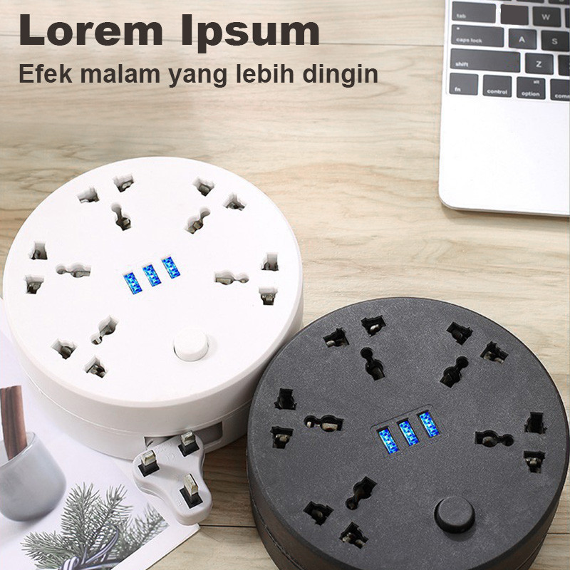Jual Papan Sambungan Daya Pengisi Daya 3 Port USB + 3 Colokan + Kunci ...