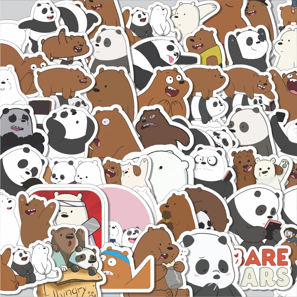 Jual Stiker Cutting Pack Stiker Kartun Series We Bare Bears Isi 100Pcs ...