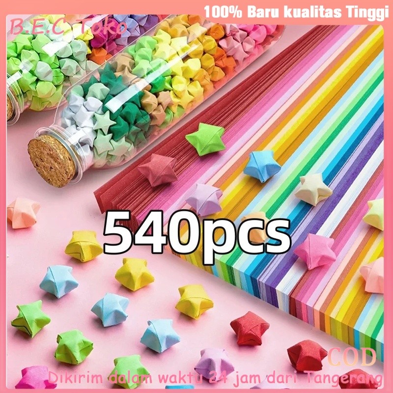 Jual 540 Lembar Kertas Origami Strip Quilling Paper Gradient Color ...