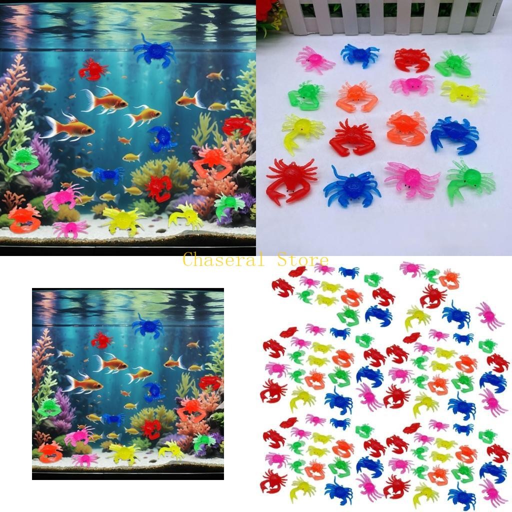 Jual E7CE 100pcs Miniature Crabs Toy Rubber Marine Fish Model Figure ...