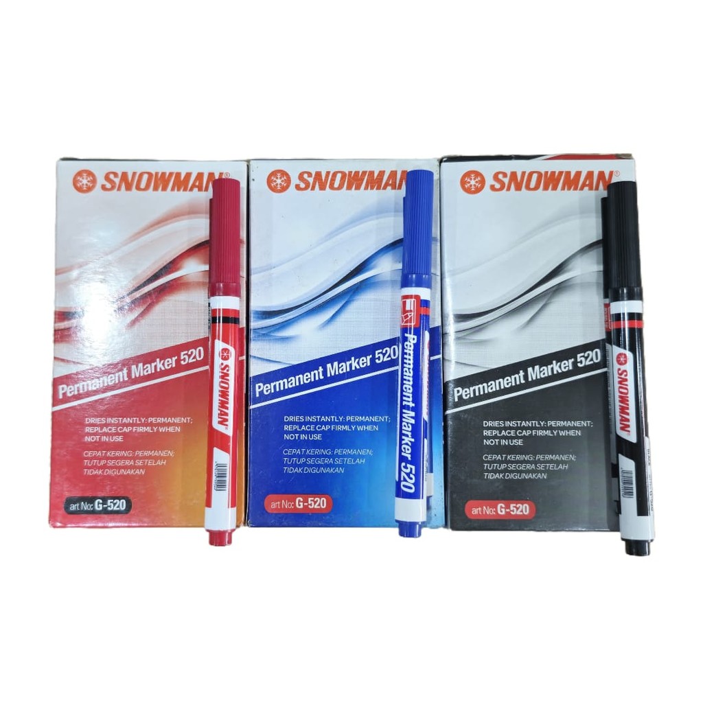 Jual Snowman 520 Spidol Permanent Marker G520 | Shopee Indonesia