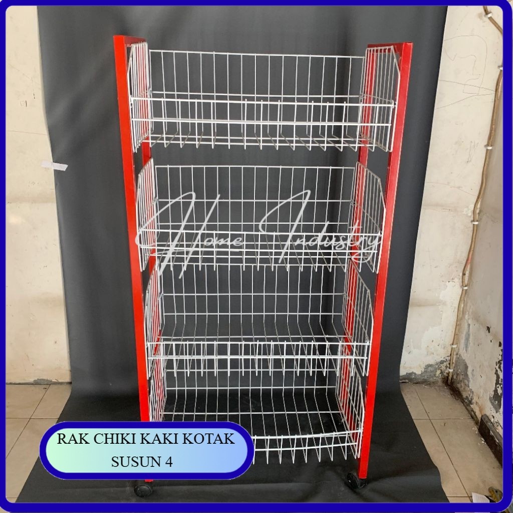 Jual RAK CHIKI KAKI KOTAK 401 SS-4 RODA/Rak display/keranjang jajan/Rak ...