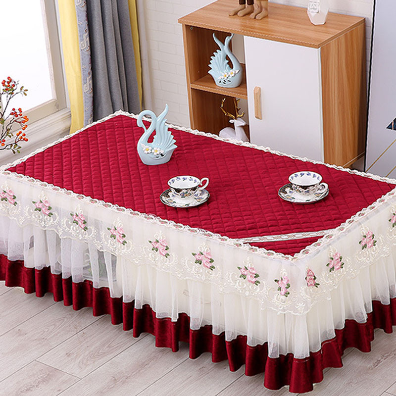 Jual Rectangle Lace Tablecloth Table Runner Taplak Meja Rumbai Taplak ...