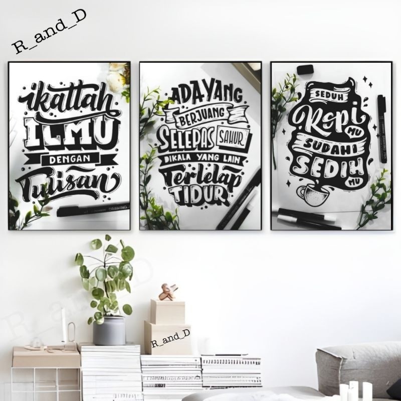 Jual Hiasan dinding kamar tema quotes ukuran 47x31 bingkai kayu ...
