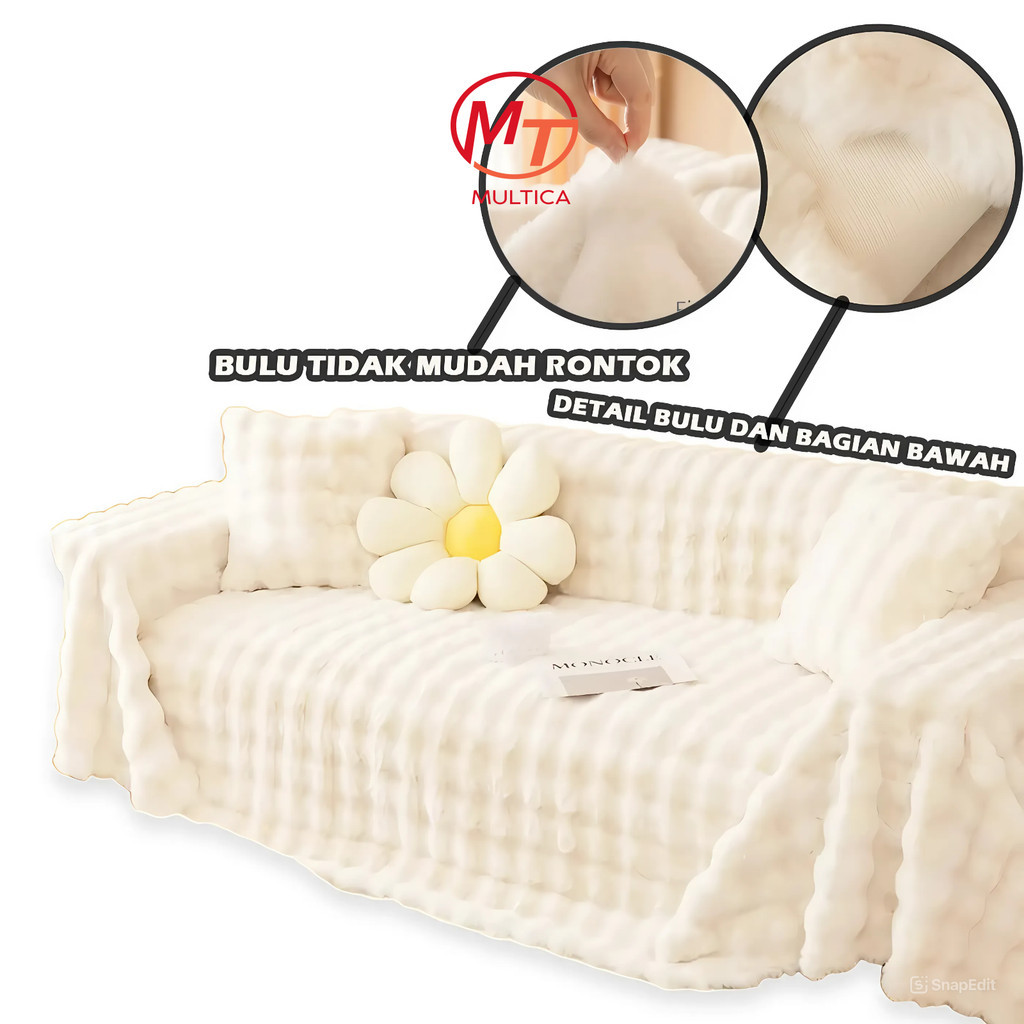 Jual Multica Home Official Selimut Sofa Bulu Lembut Penutup sofa Bulu ...