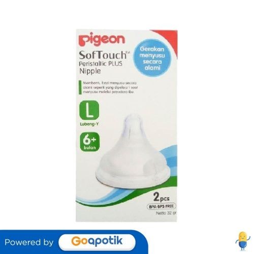 Jual Pigeon Softouch Peristaltic Plus Nipple Size L Box 1 Pcs | Shopee Indonesia