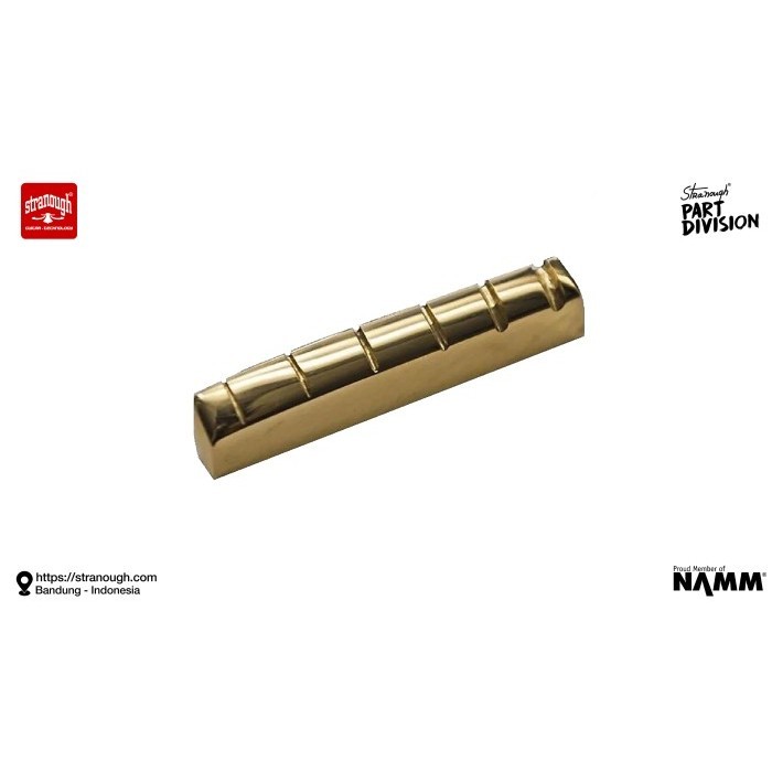 Jual 6 strings Pre-Slotted Brass Nut for Electric / Acoustic Angled ...