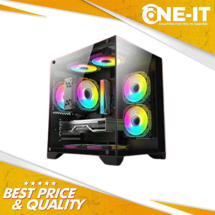 Jual CASING INFINITY PRIME BLACK mATX Seaview Case Temper Glass | Shopee Indonesia