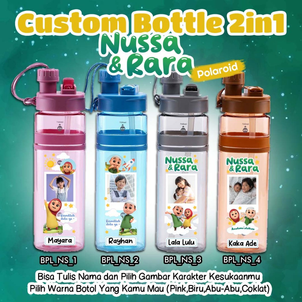 Jual Custom Botol Minuman - 2in1 & My Bottle - Gambar NUSSA RARA ANAK ...